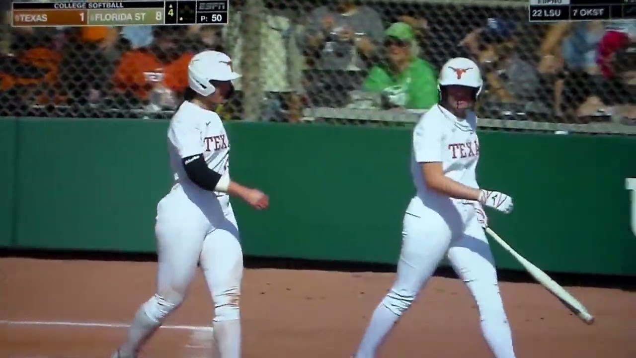 Texas softball's Mary Iakopo hits home run vs. Florida State in ...