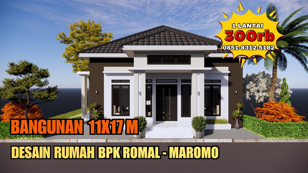 Desain Rumah UK 11 X 17 M 1 Lantai | Jasa Desain Rumah Bpk Romal ...