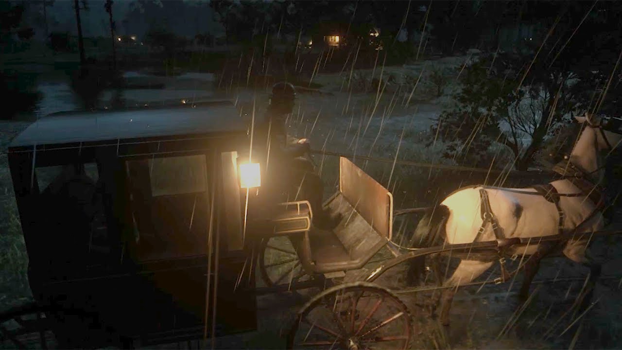 8 Hours of Relaxing Rain and Ambient Sounds in a Horse-Drawn Carriage ...