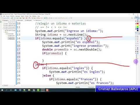 Estructura if anidado en JAVA ejemplo elegir un idioma PARTE 2/2 - YouTube
