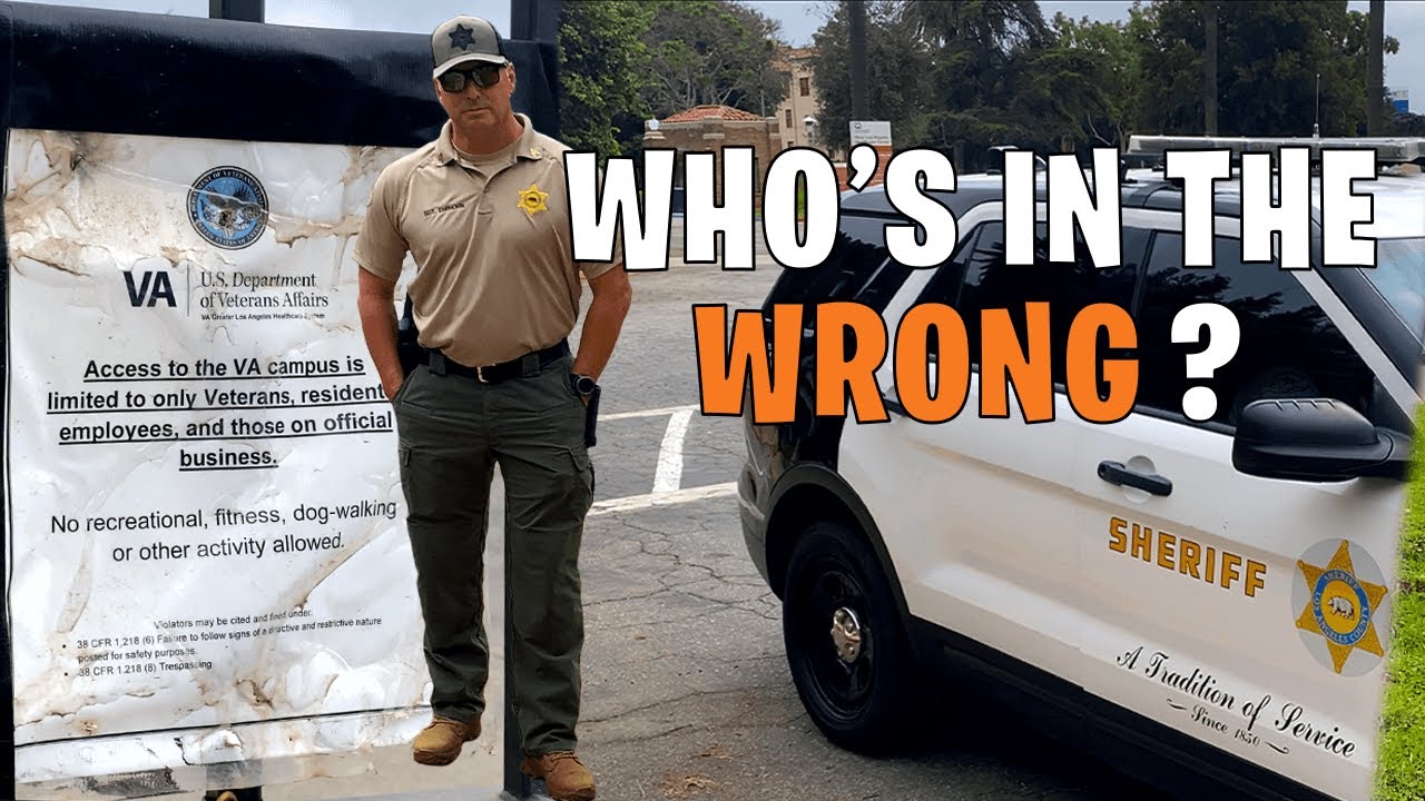 Sheriff deputy barking orders on VA federal property (veterans affairs ...