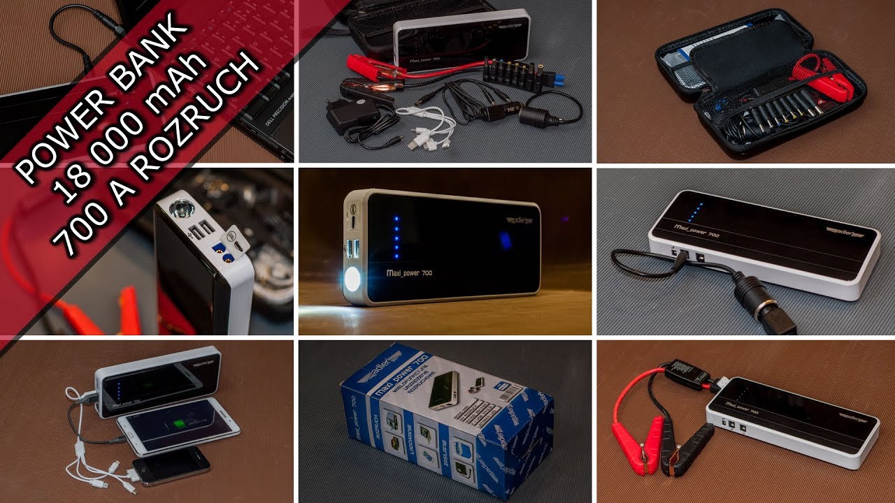 CAR | adler Power bank 700A. część I opis funkcji. - YouTube
