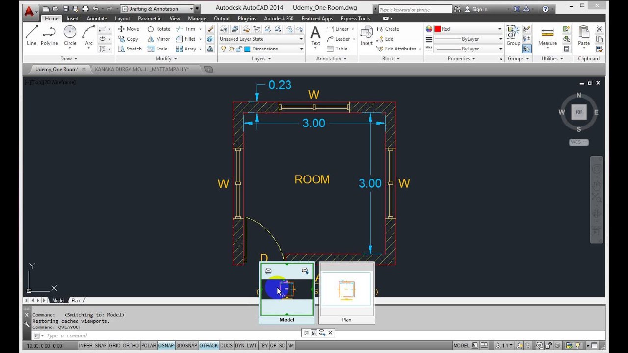 6. Autocad 2014 (Step by Step) - Quick View tools on Status Bar - YouTube