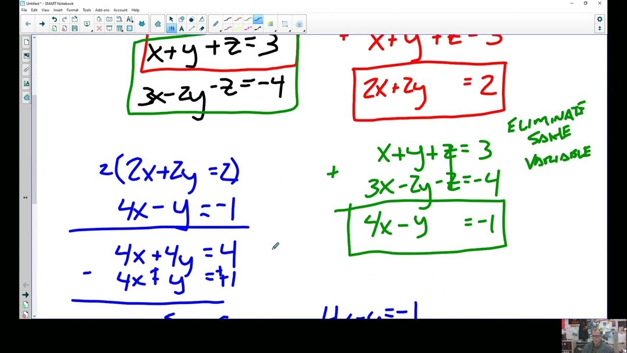 Solving a system of 3 linear equations with 3 variables - YouTube