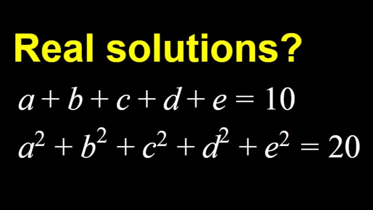 A system of two equations in five variables - YouTube