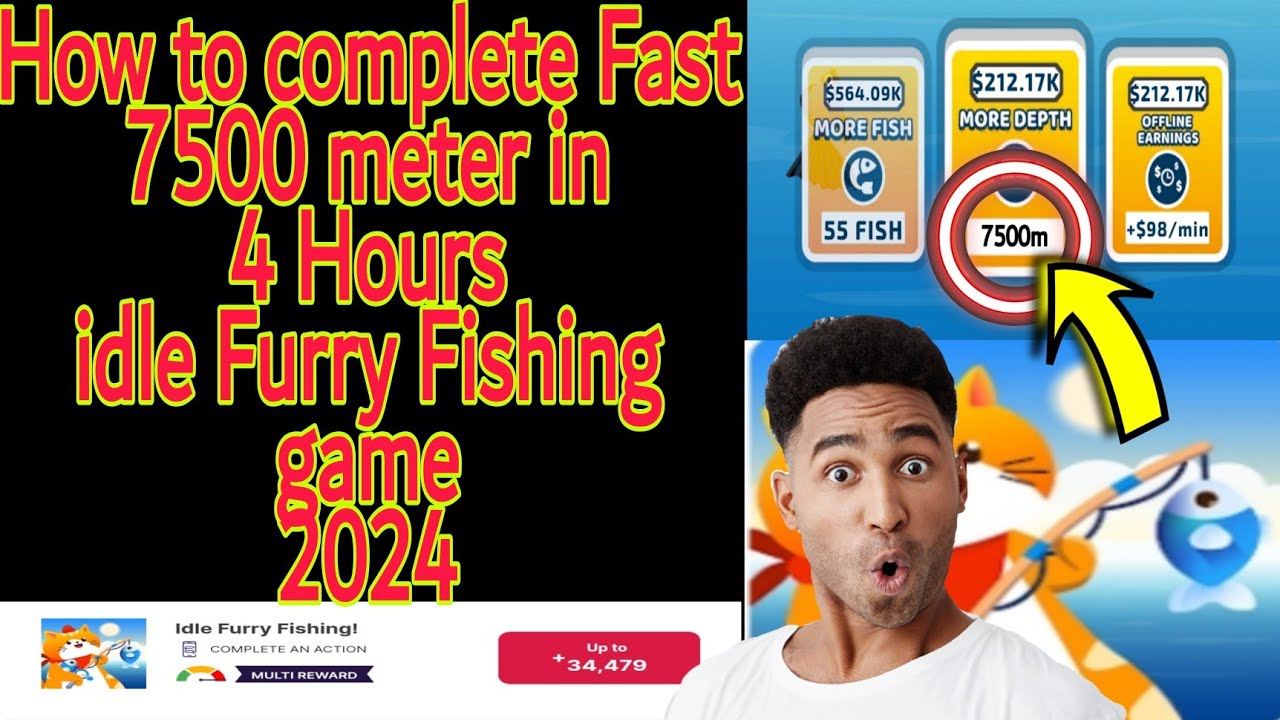 How to complete Fast 7500 meter idle Furry Fishing game | iidle furry ...