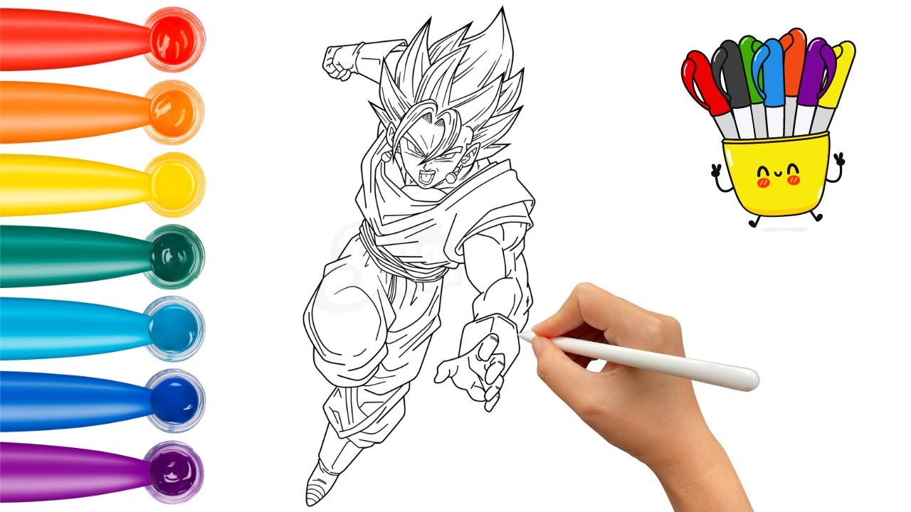 How To Draw and coloring make vegito in dragon ball - YouTube