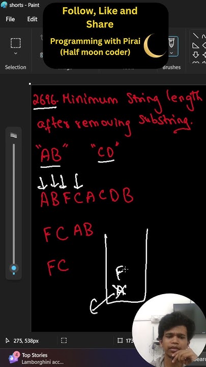 Leetcode-2696|Minimum string length after removing substrings|Programming with Pirai|Half Moon ...