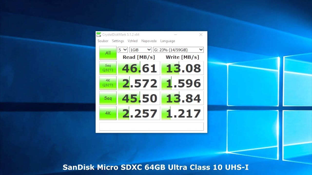 SanDisk Micro SDXC 64GB Ultra Class 10 UHS-I Test/Benchmark - YouTube