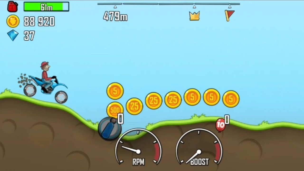 Hill Climb Racing Motocross Bike In Countryside Reach 537m - Gameplay ...