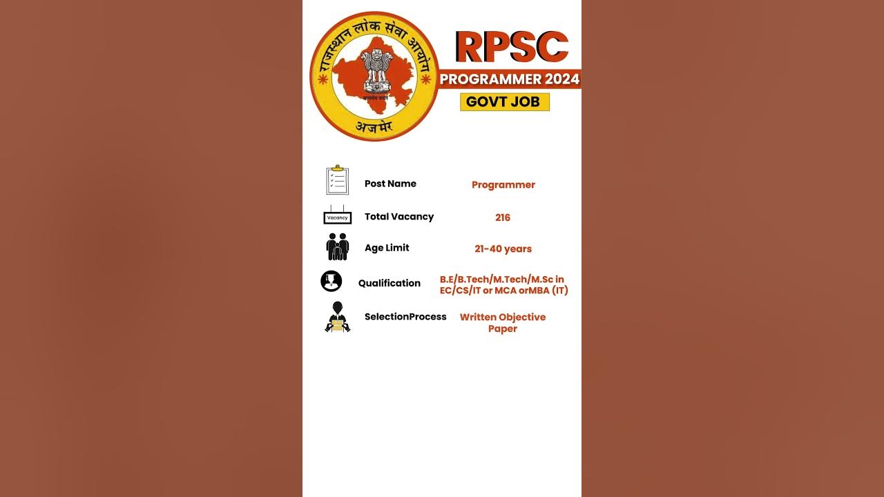 RPSC Programmer 2024 Exam Preparation | RPSC Programmer Vacancy ...