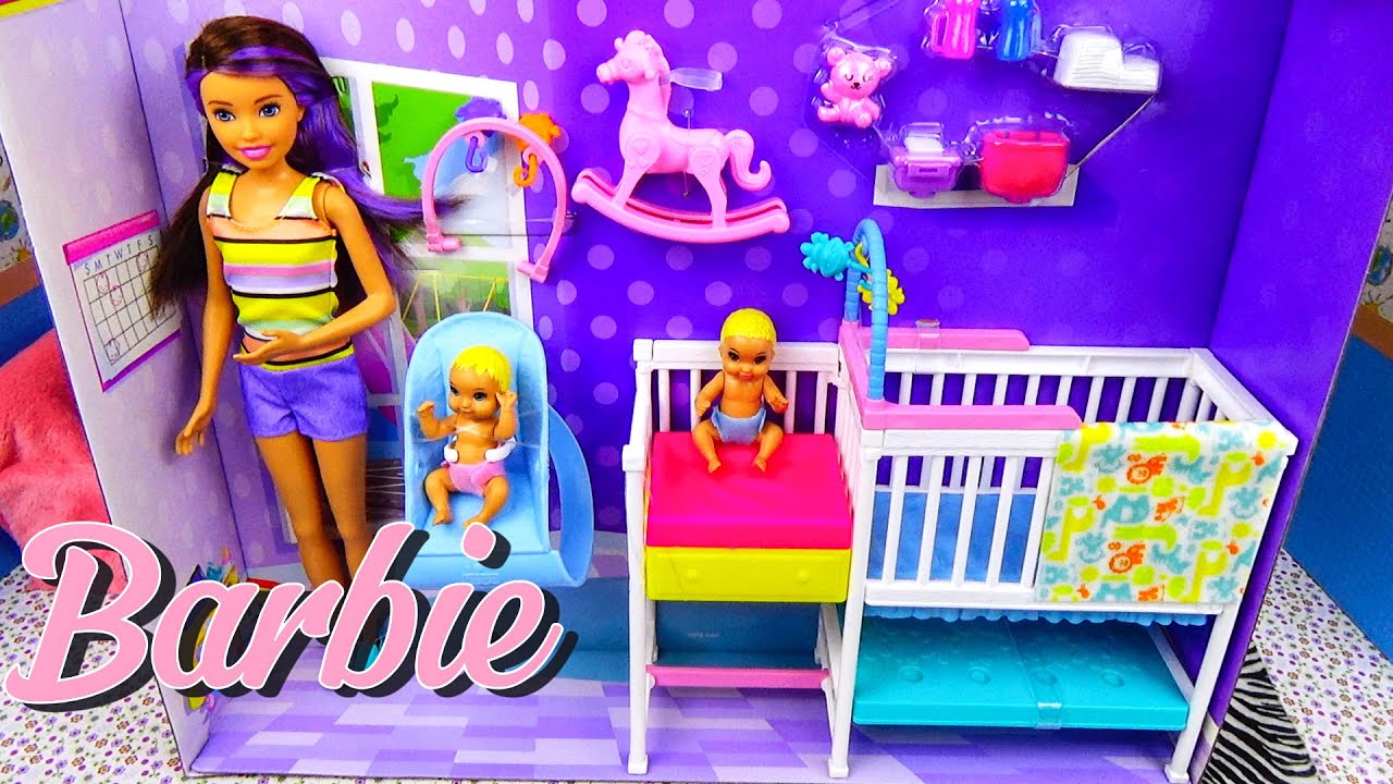 Barbie Set with Newborn TWINS - New Unboxing! - YouTube