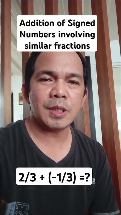 Addition of Signed Numbers involving similar fraction - YouTube