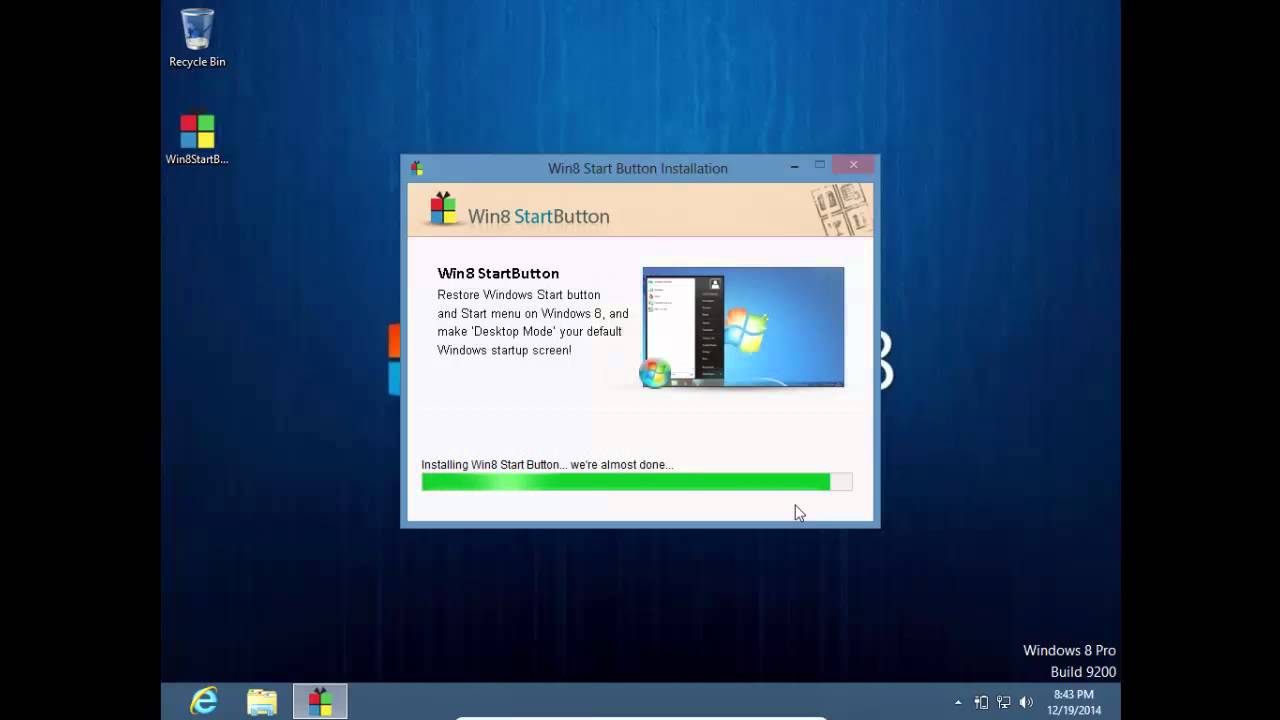 How to Get The Windows 8 Start Button - YouTube