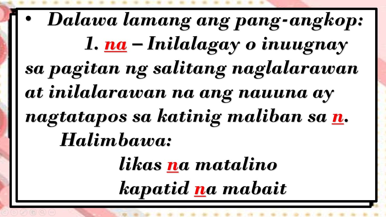 Filipino 4 Quarter 1 Mga Pang-angkop - YouTube