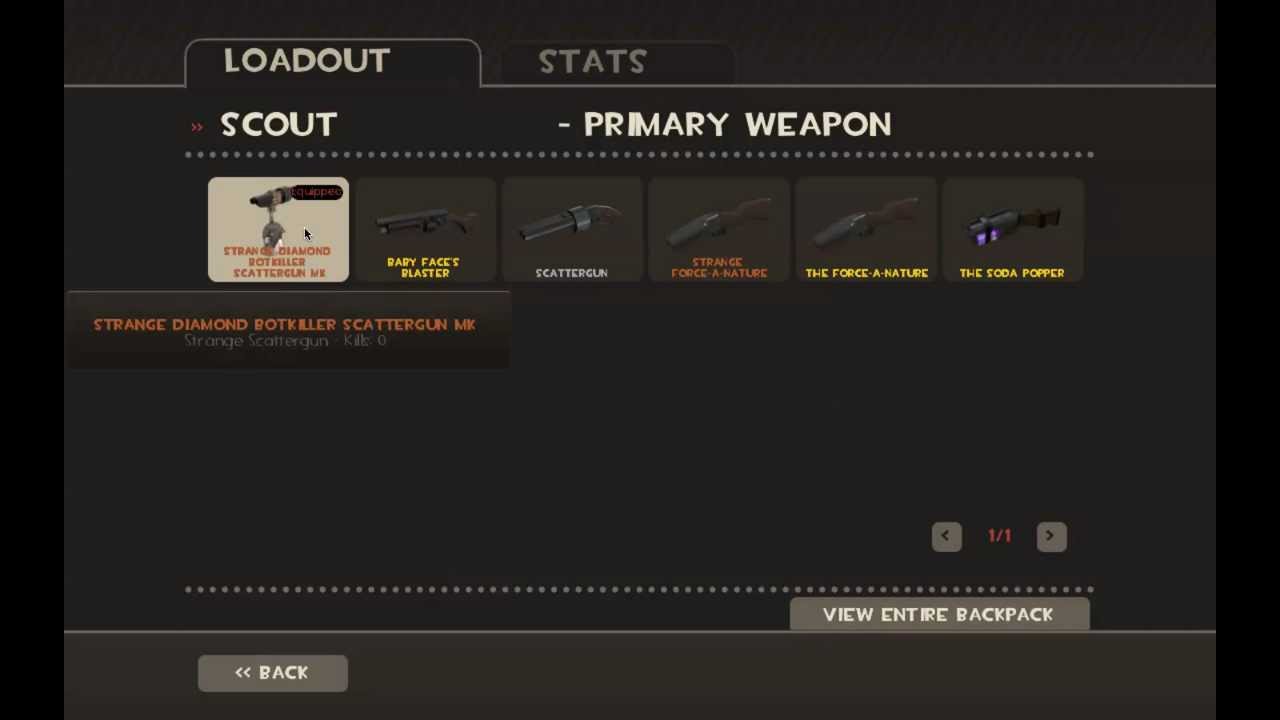 Team Fortress 2 - Strange Diamond Botkiller Scattergun MK1 - YouTube