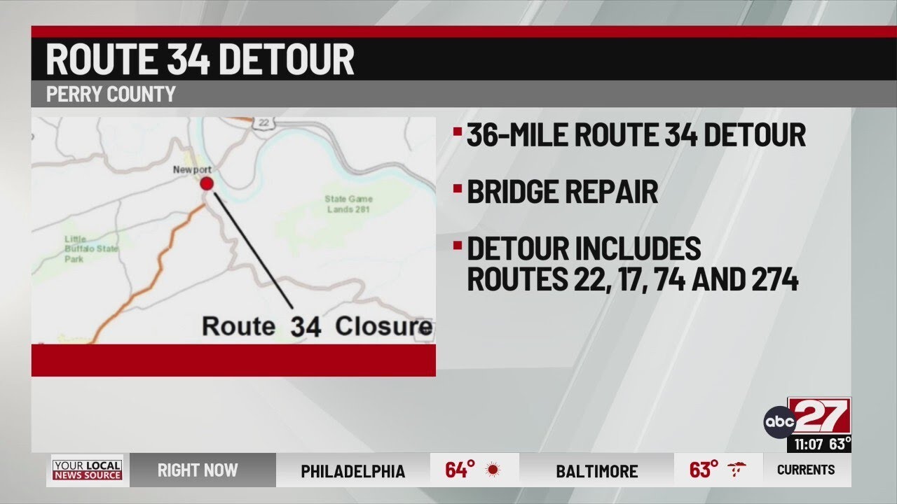 Damaged bridge spurs 36-mile detour in Perry County - YouTube