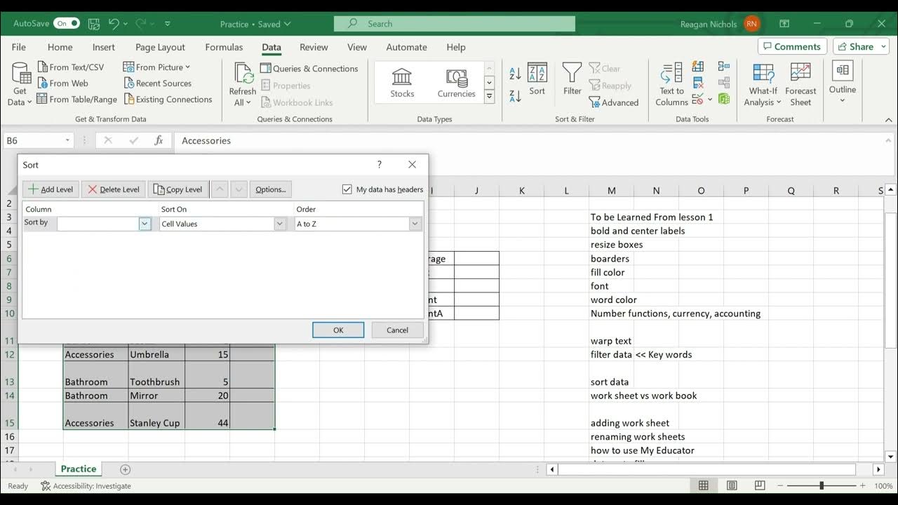 WGU D388 Fundamentals of Spreadsheets and Data Presentations - YouTube