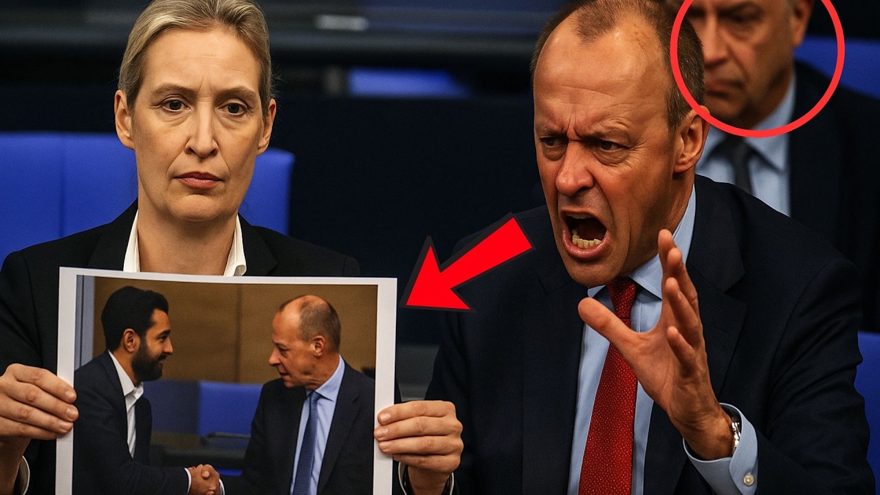 Weidel zeigt EIN Bild – Sekunden später rastet Merz im Bundestag völlig ...