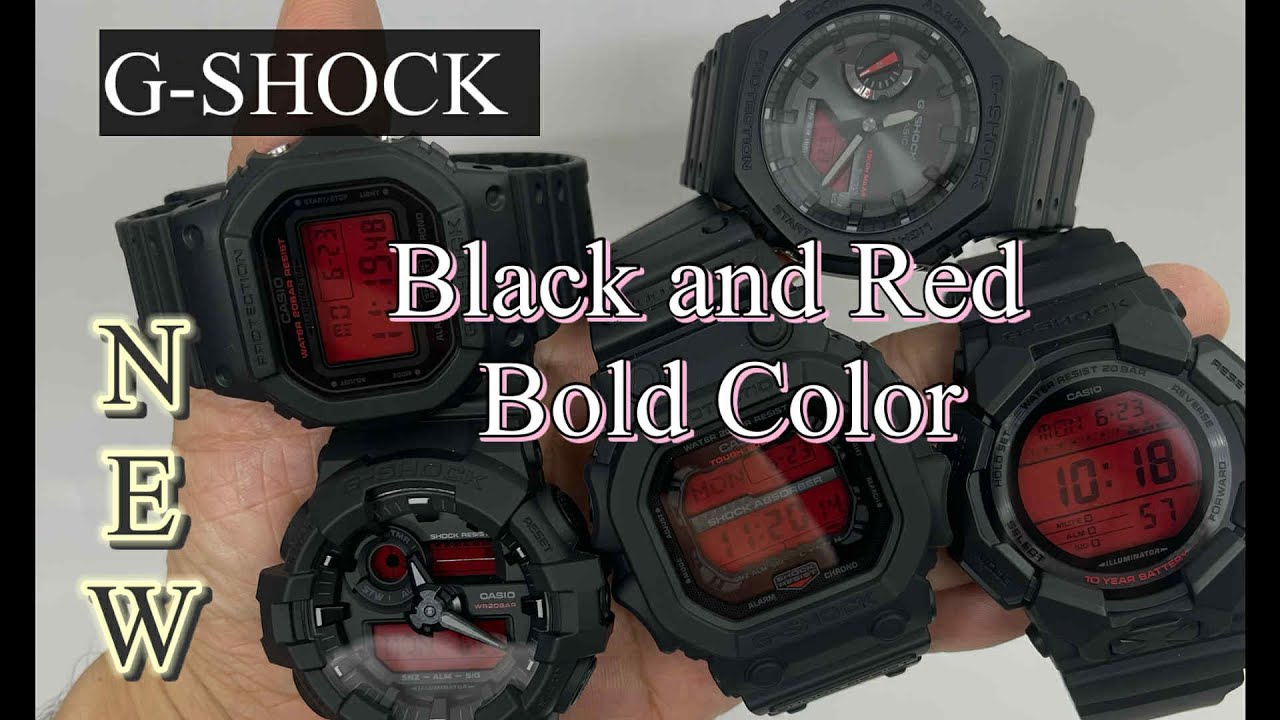 The latest G-SHOCK black and red color series bold, powerful and full ...