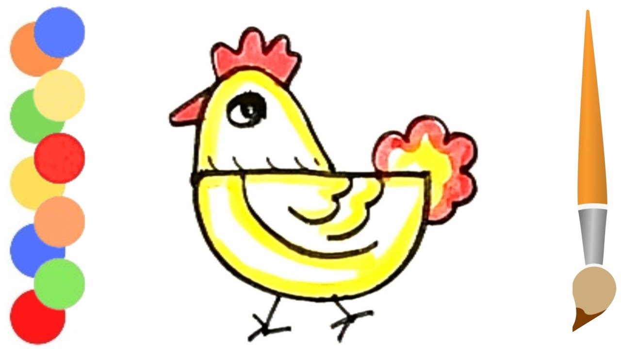 Hen drawing|| How To draw Hen drawing from letter D| Hen drawing step ...