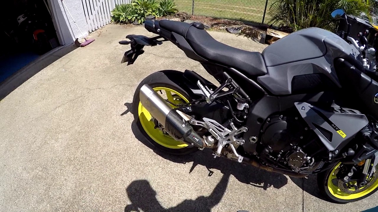 yamaha mt-10 exhaust with and w/out decat akrapovic exhaust (this is ...