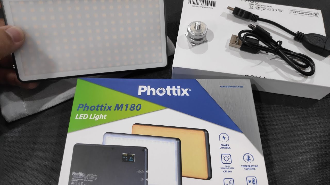 Unboxing and First Look: Phottix M180 LED Light - YouTube