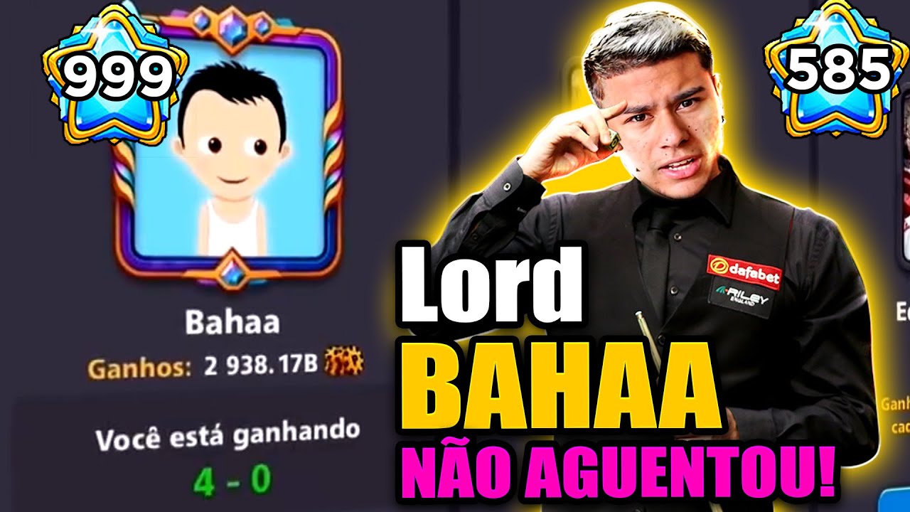 LORD BAHAA NÃO GUENTOU? ENCONTREI UM NÍVEL 939 no 8 BALL POOL E ...