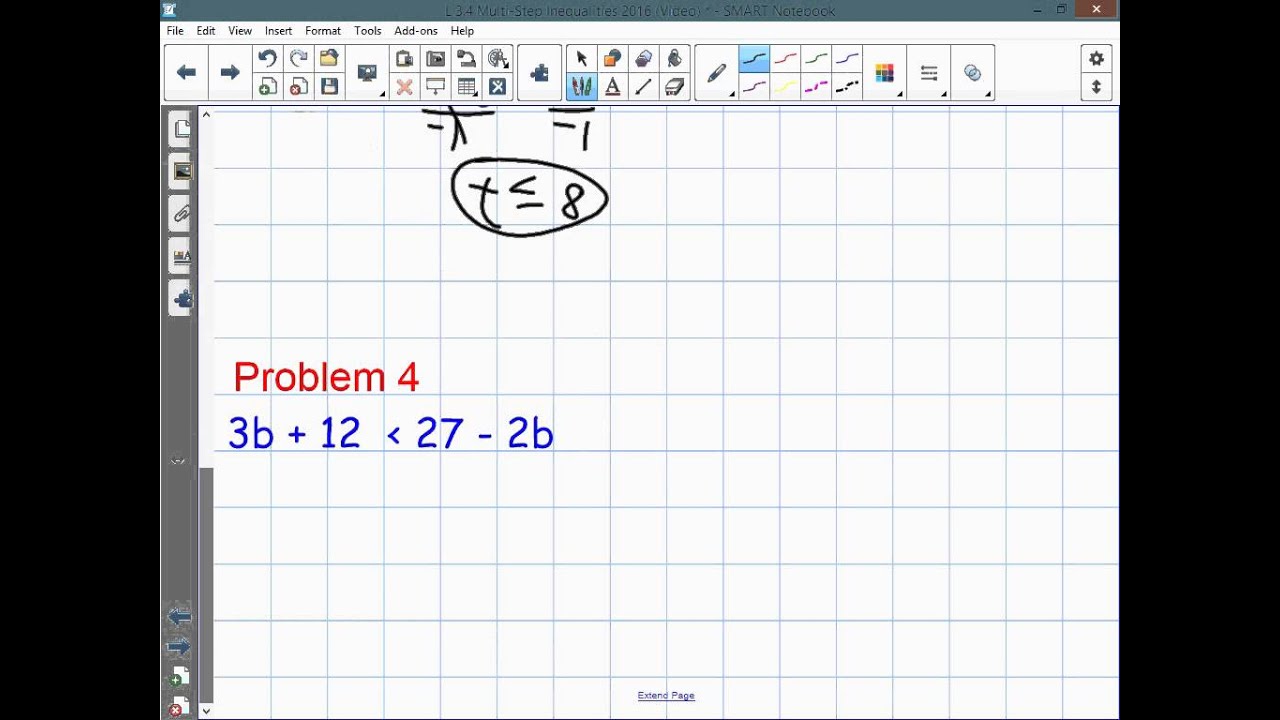 Algebra 1 - Lesson 3.4 Multi-Step Inequalities - YouTube