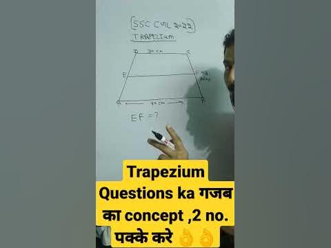 Trapezium Question || maths tricks ||ssc cgl,chsl,mts,bank,railway, ldc,cet,#ssc #viral #shorts ...