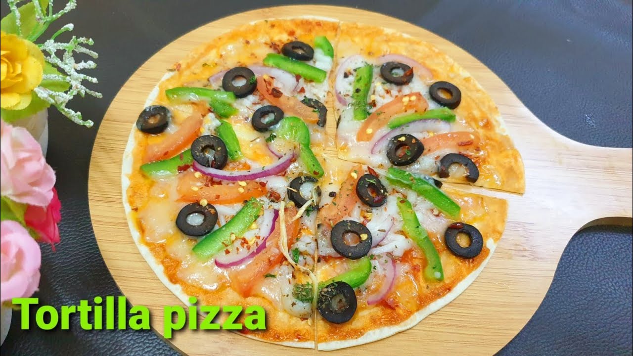 Tortilla pizza recipe | Quick Tortilla pizza | 5 mint pizza recipe ...