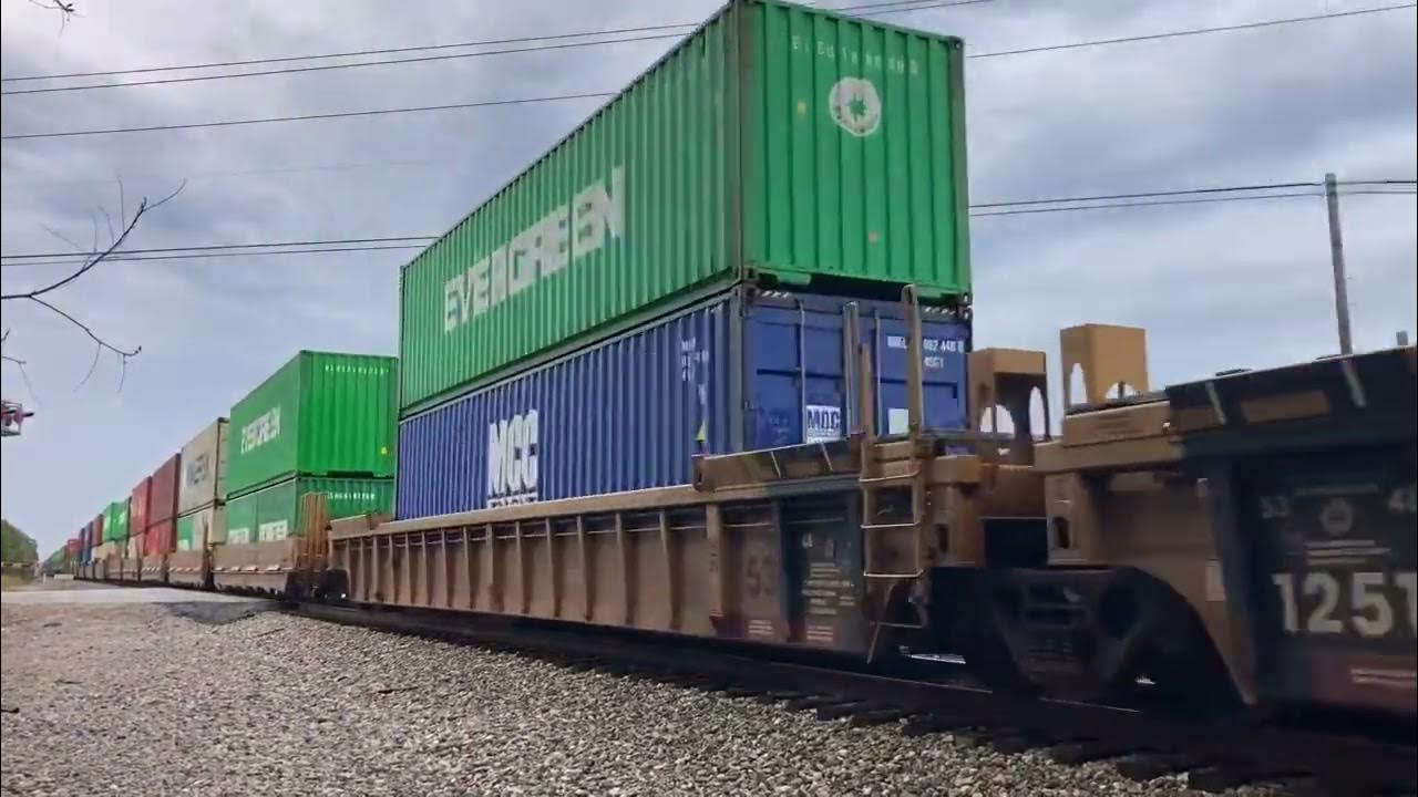 Long CSX I038 Double Stack Train NB - YouTube