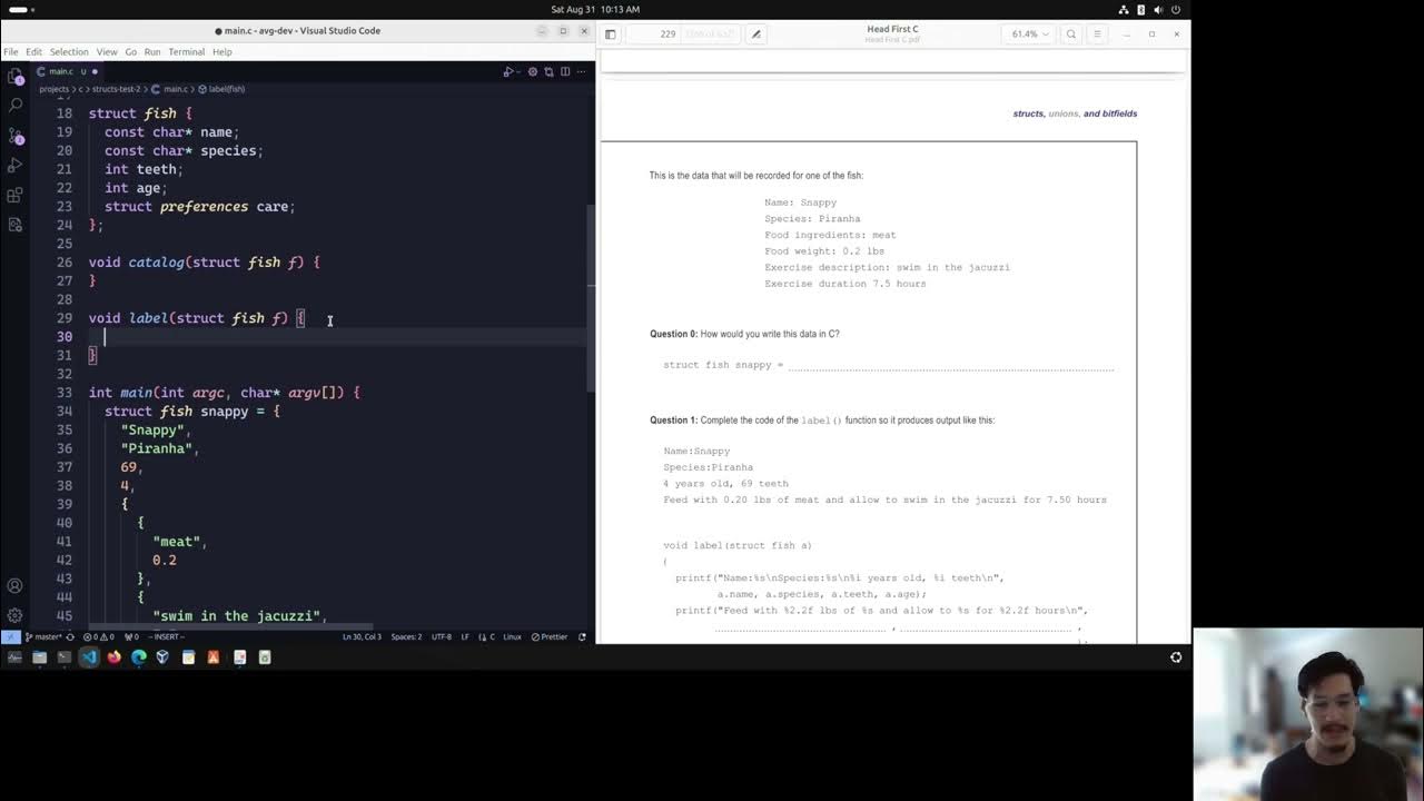 28 - C structs, typedef, and pointers to structs - YouTube