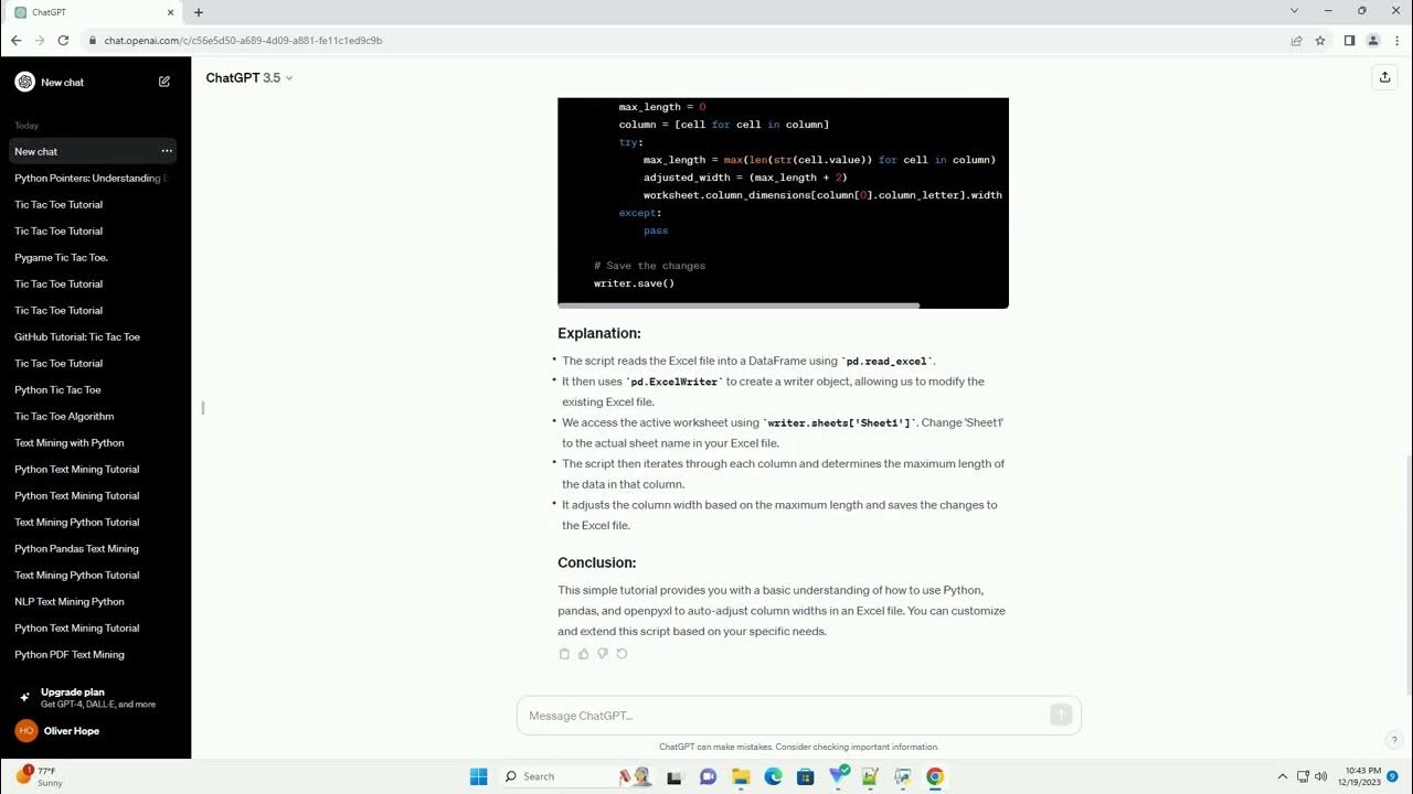 auto adjust column width in excel using python - YouTube