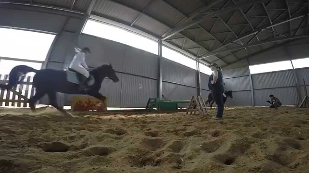 Прыжки на лошади. Horse jumping. Slow Motion. GoPro. - YouTube