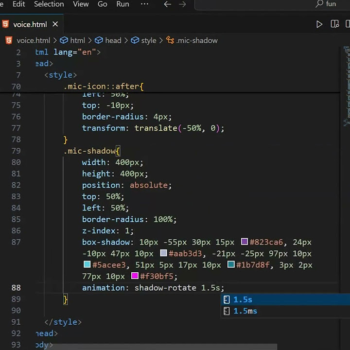 Part-2|| Voice Icon🎙️ || #html #css #webdevelopment #webdesign #viralshorts #shorts #coding ...