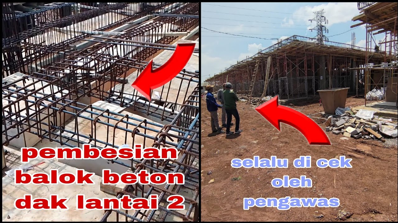 pemasangan besi balok dak lantai, dipantau pengawas - YouTube