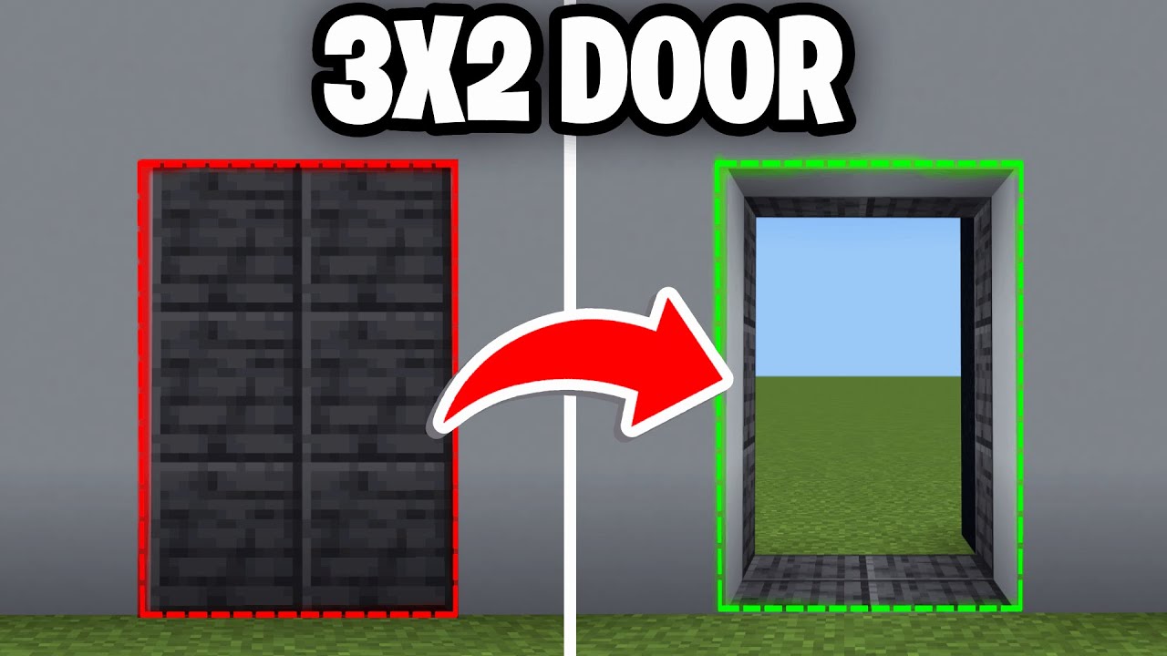 How To Make a 3x2 Piston Door In Minecraft! - Bedrock & Java - YouTube