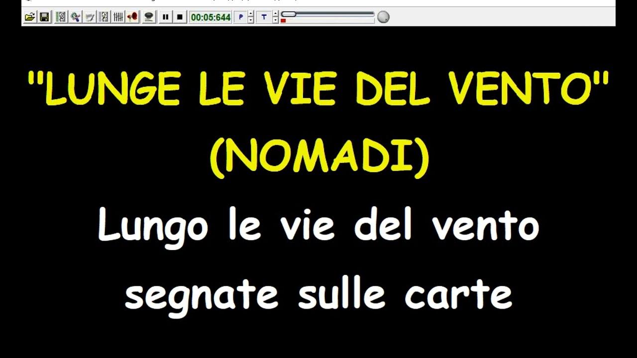 Nomadi - Lungo le vie del vento (Karaoke Devocalizzata) - YouTube