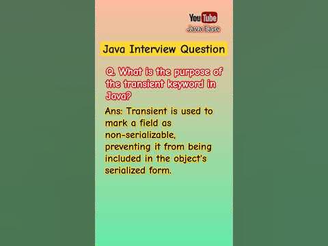Java Interview Question | transient keyword | Java Developer status | #shorts #viral #java # ...