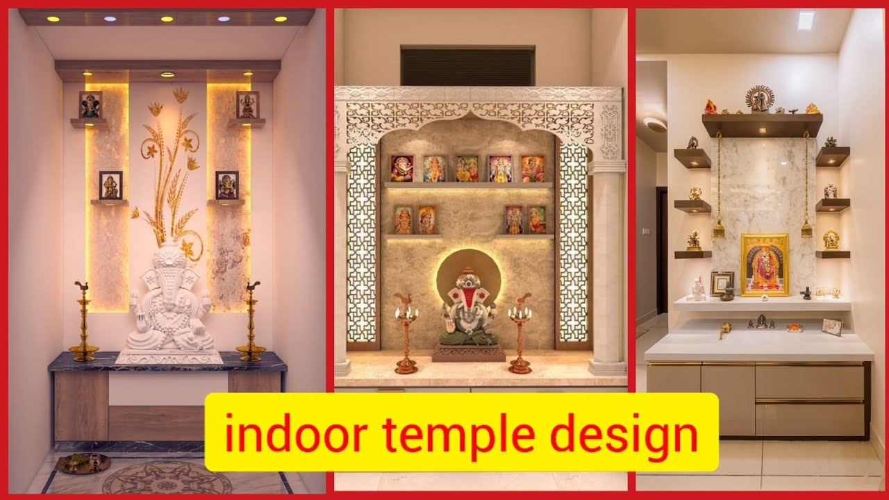 Indoor temple design | Temple interior design | indoor Mandir design ...