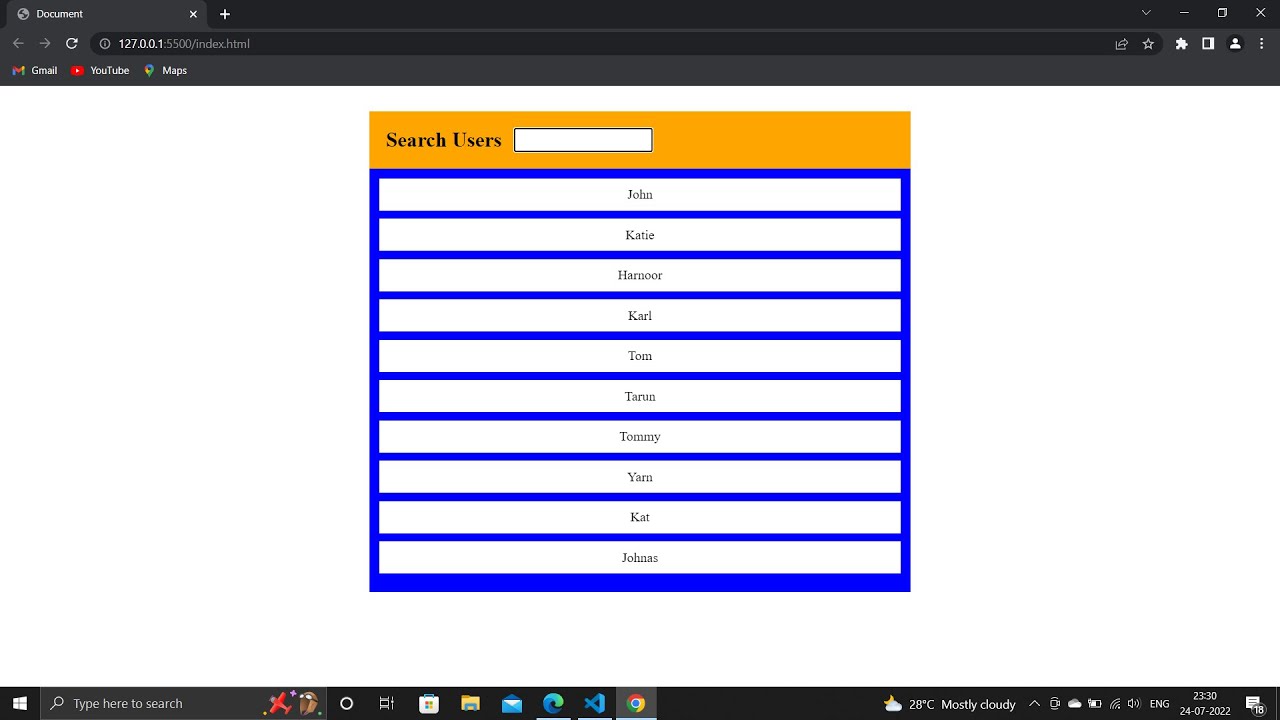 Searchbar Basic Html Css And Js Youtube