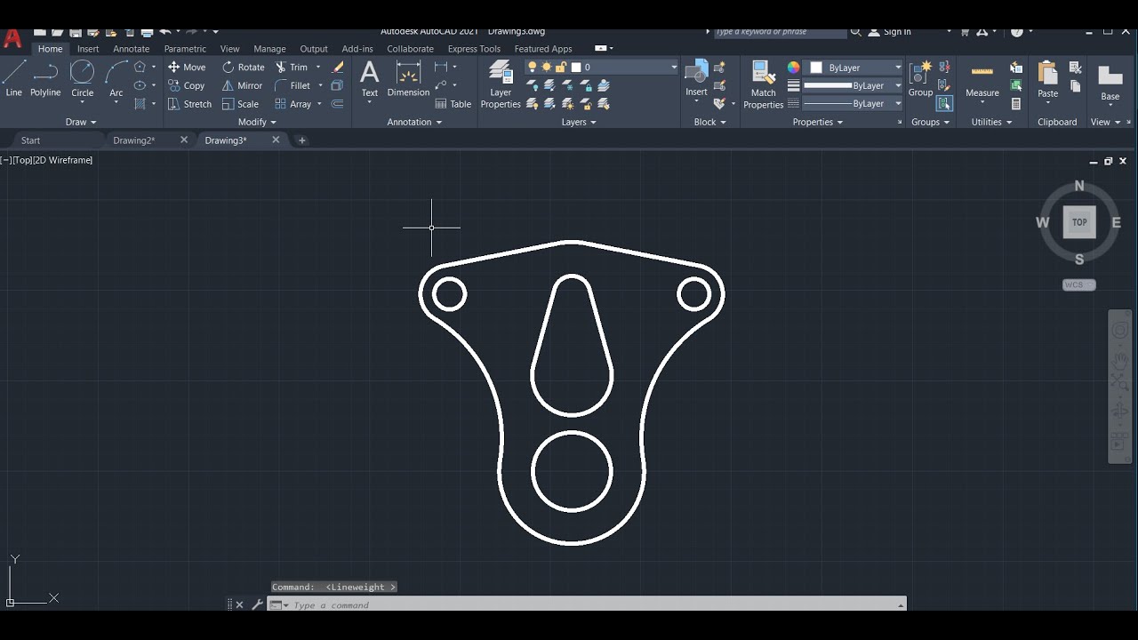 AutoCAD 2D lessons and Tutorials For Beginners - YouTube