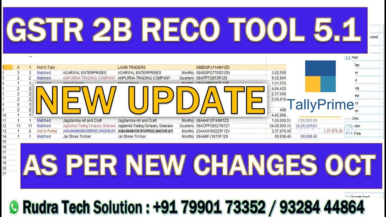 GSTR 2B & 2A RECO TOOL NEW CHANGES AS PER PORATAL OCT MONTH DATA EASY ...