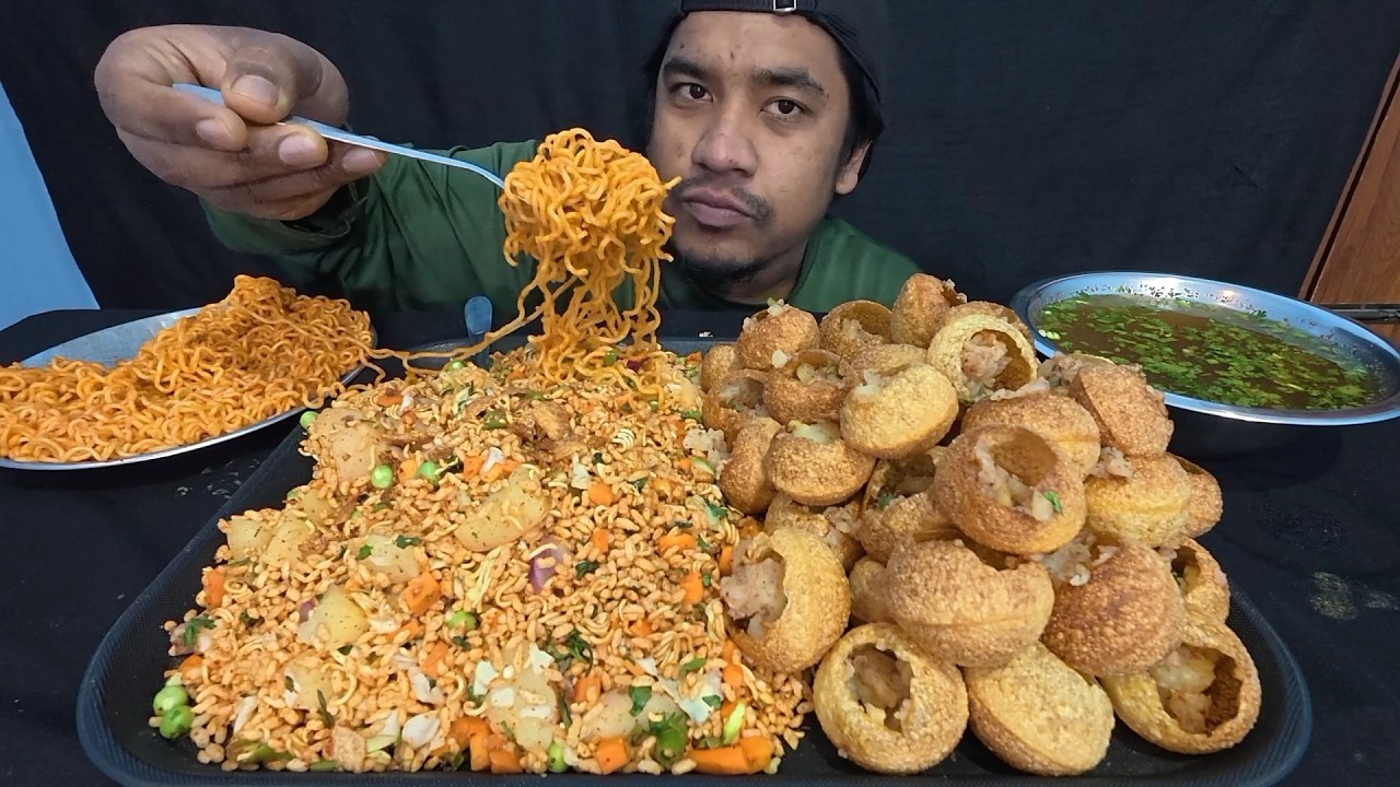 PANIPURI, CHATPATE, SPICY NOODLES EATING CHALLENGE | FOOD CHALLENGE ...