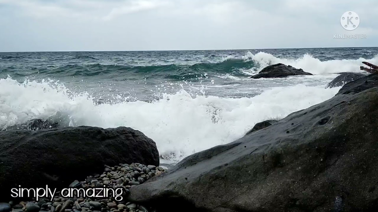 satisfying beach waves - YouTube