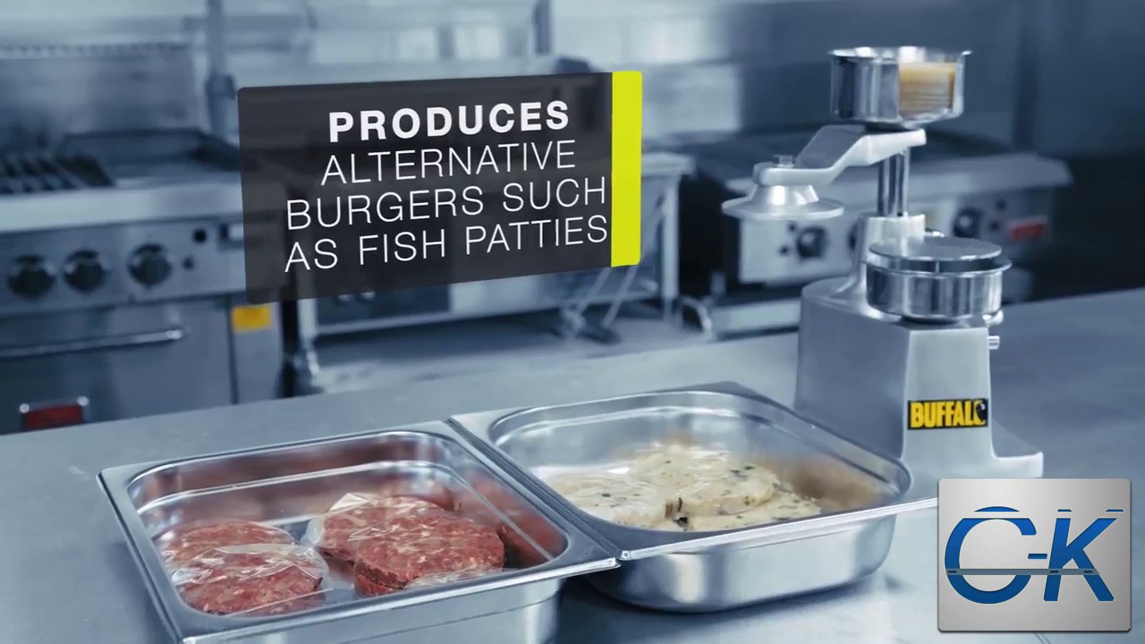 How To Shape Burgers With The Buffalo CE225 Manual Hamburger Machine ...