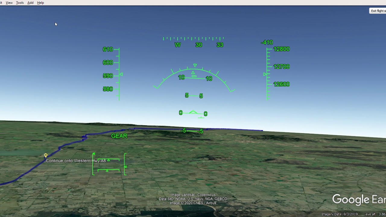 google earth pro flight simulator Melbourne to Darwin part 1 - YouTube