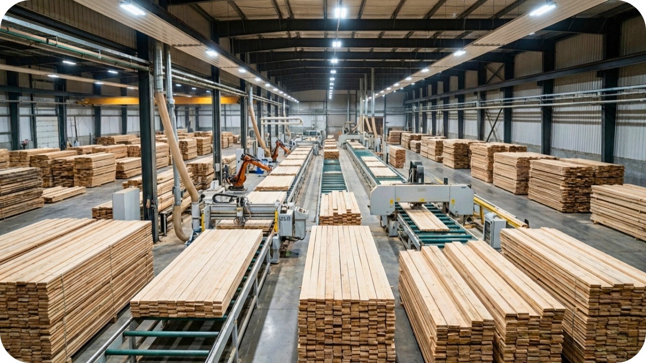 Inside a Massive Wood Factory: Complete Wood Processing From Logs to ...