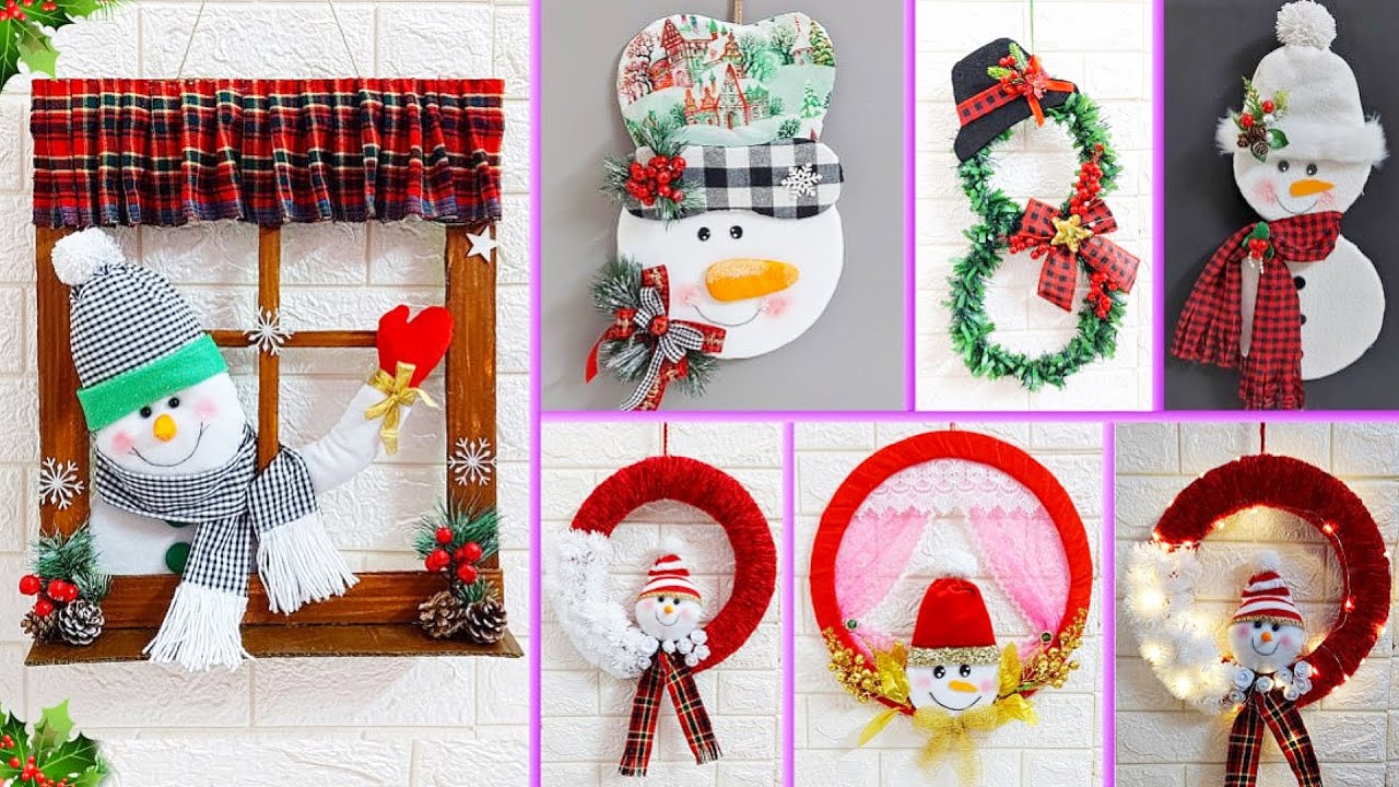 6 Economical Snowman Wreath made with simple material |DIY Affordable ...
